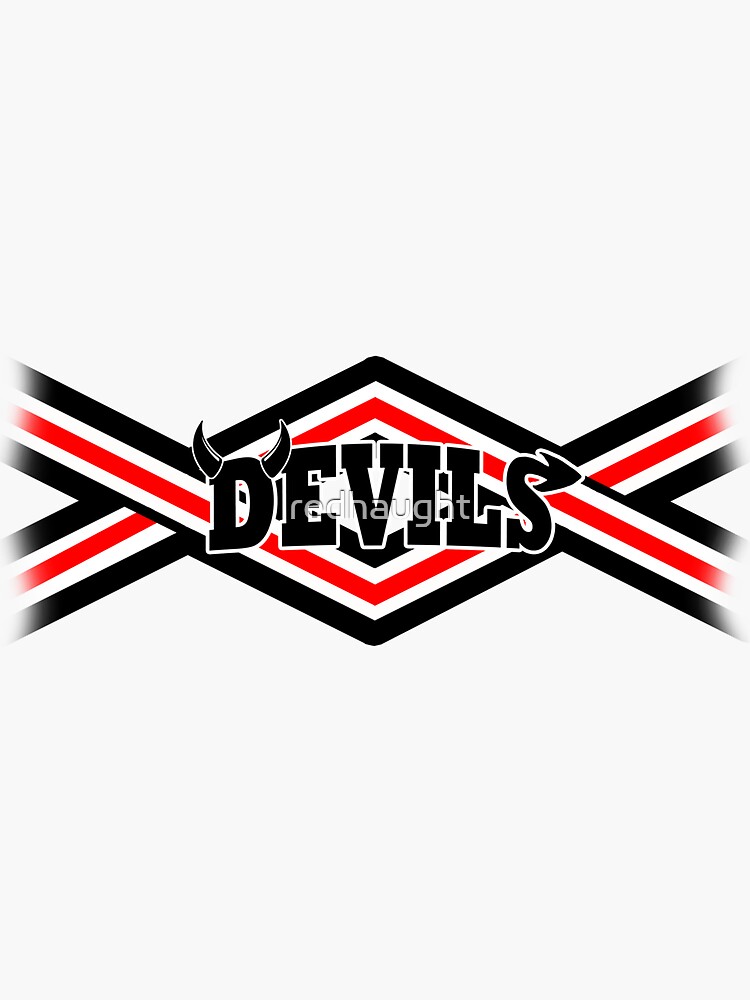 "red devils cheer team logo" Sticker for Sale by redhaught | Redbubble