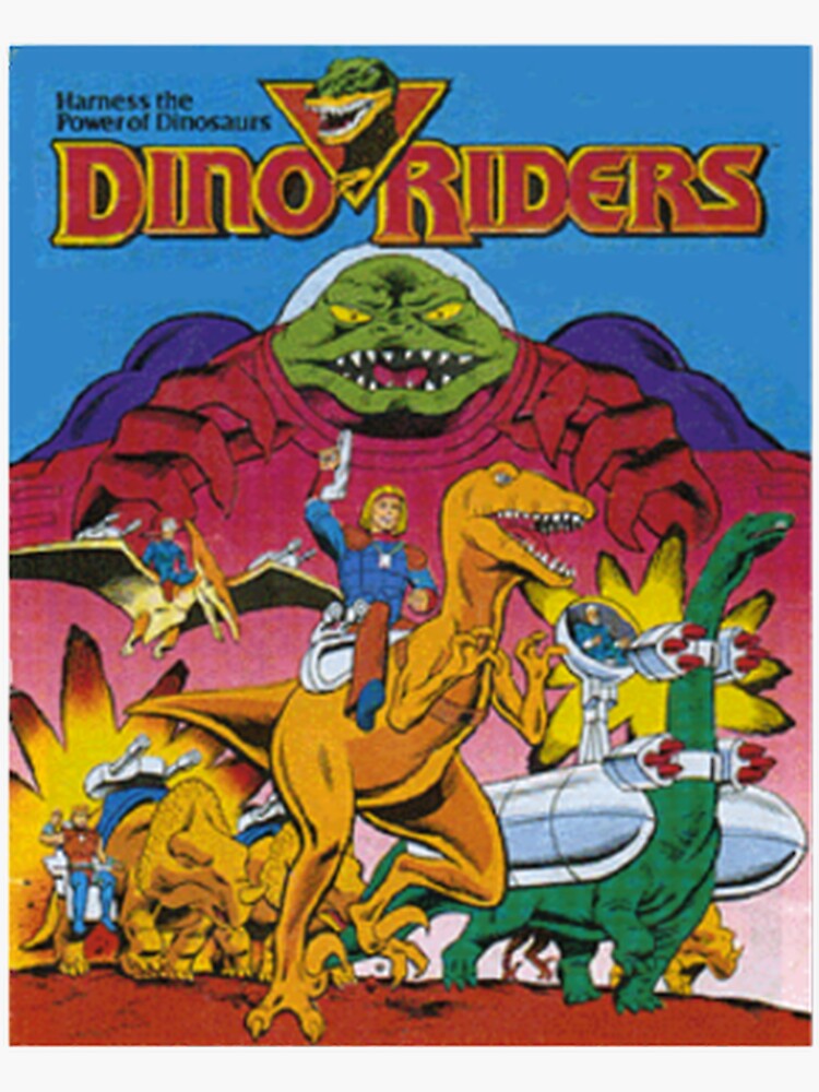 "Dino Riders Cartoon Show" Sticker for Sale by Alastair42 | Redbubble