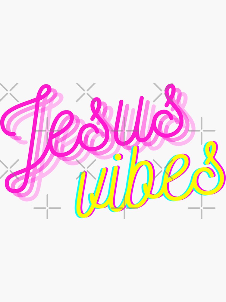 "Jesus Vibes Pink and Yellow Aesthetic" Sticker for Sale by JohnsonE55 ...