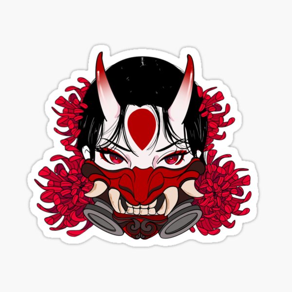 "Oni Demon Girl" Sticker by LyartPrint | Redbubble