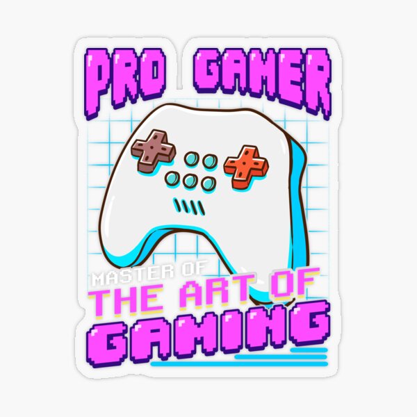"Pro Gamer Retro Gaming 80s 90s For Video Game Enthusiast" Sticker for ...