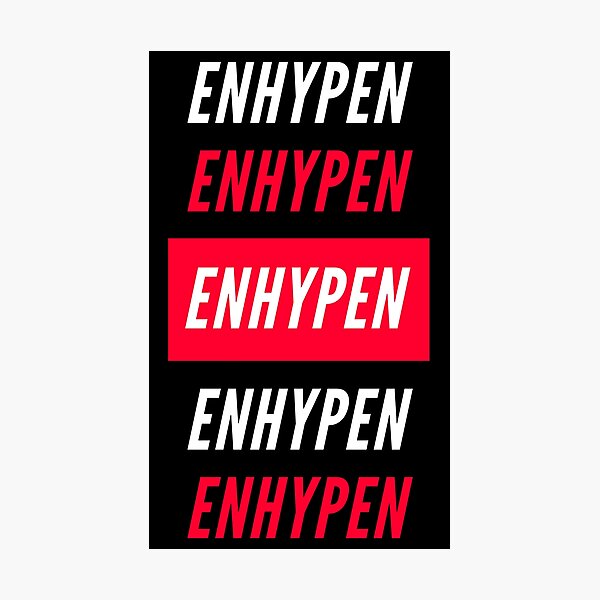 Lámina fotográfica «ENHYPEN Kpop Group Logo Rojo» de SugarSaint | Redbubble