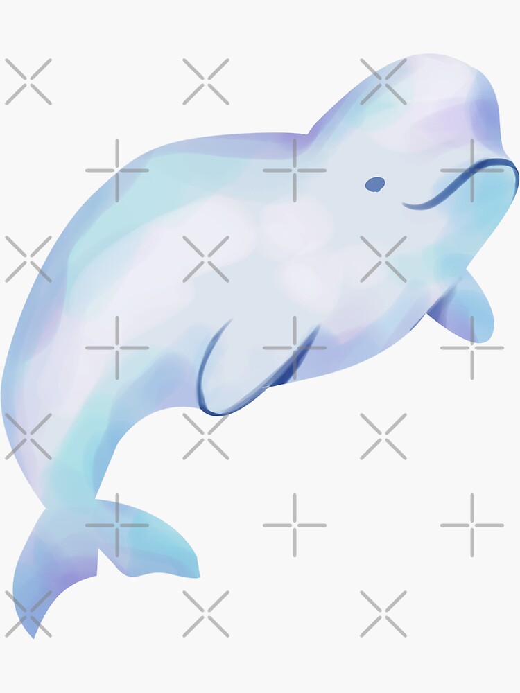 "Curious Beluga Whale Swimming" Sticker for Sale by SwaDesign | Redbubble