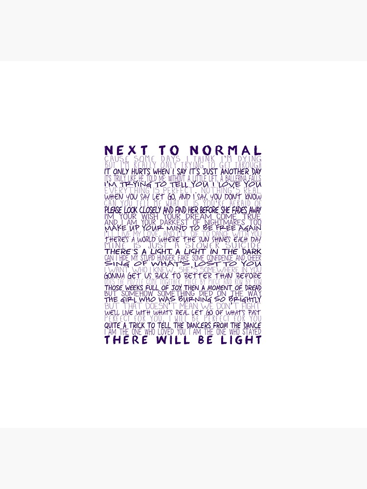 "Next to Normal" Sticker for Sale by ellesquared | Redbubble