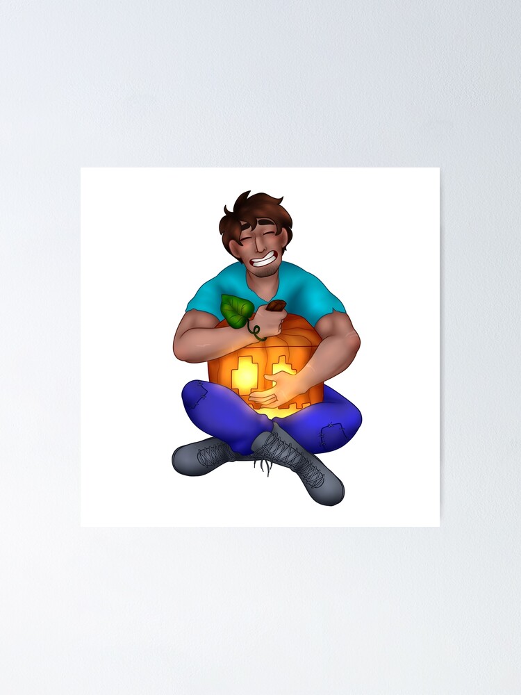 "Minecraft - Steve w pumpkin" Poster by artistic-nerd | Redbubble