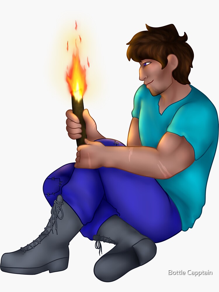 "Minecraft - Steve in a cave" Sticker for Sale by artistic-nerd | Redbubble