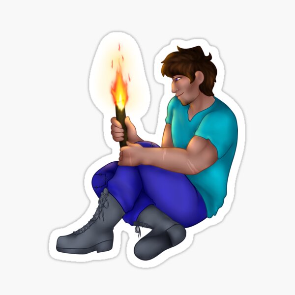 "Minecraft - Steve in a cave" Sticker for Sale by artistic-nerd | Redbubble