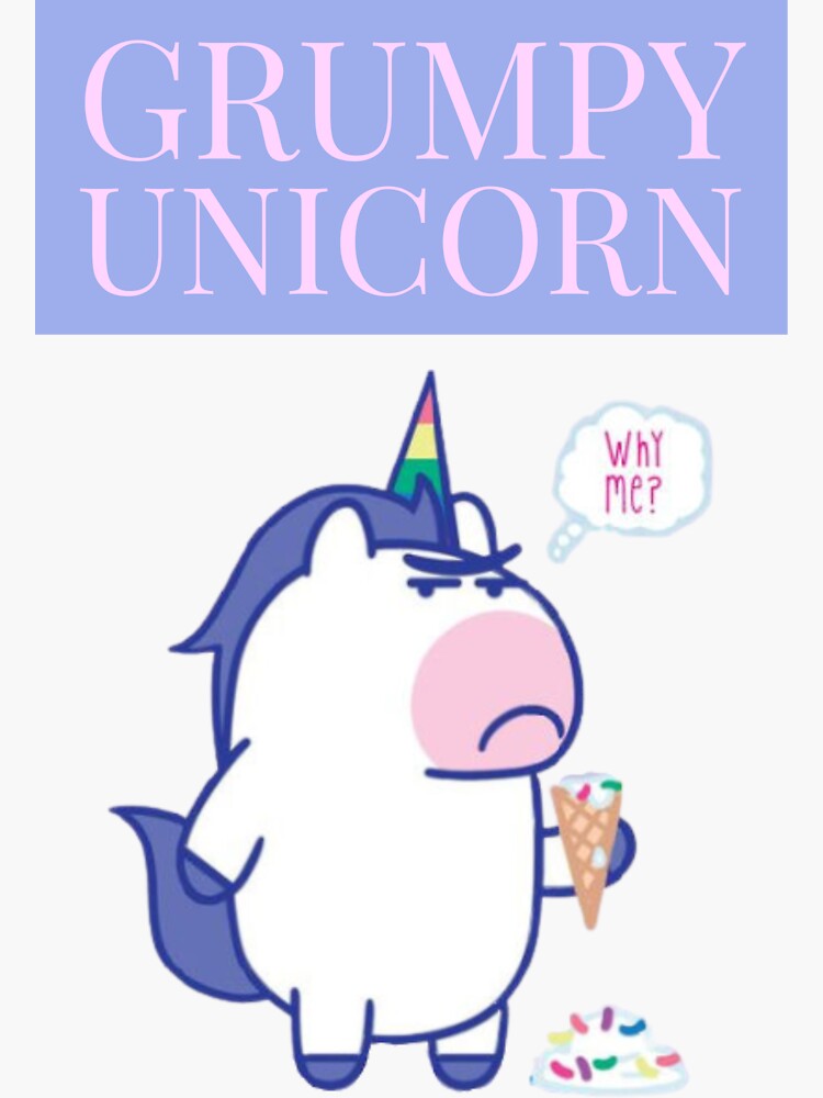 "Grumpy Unicorn" Sticker by n1kolas | Redbubble