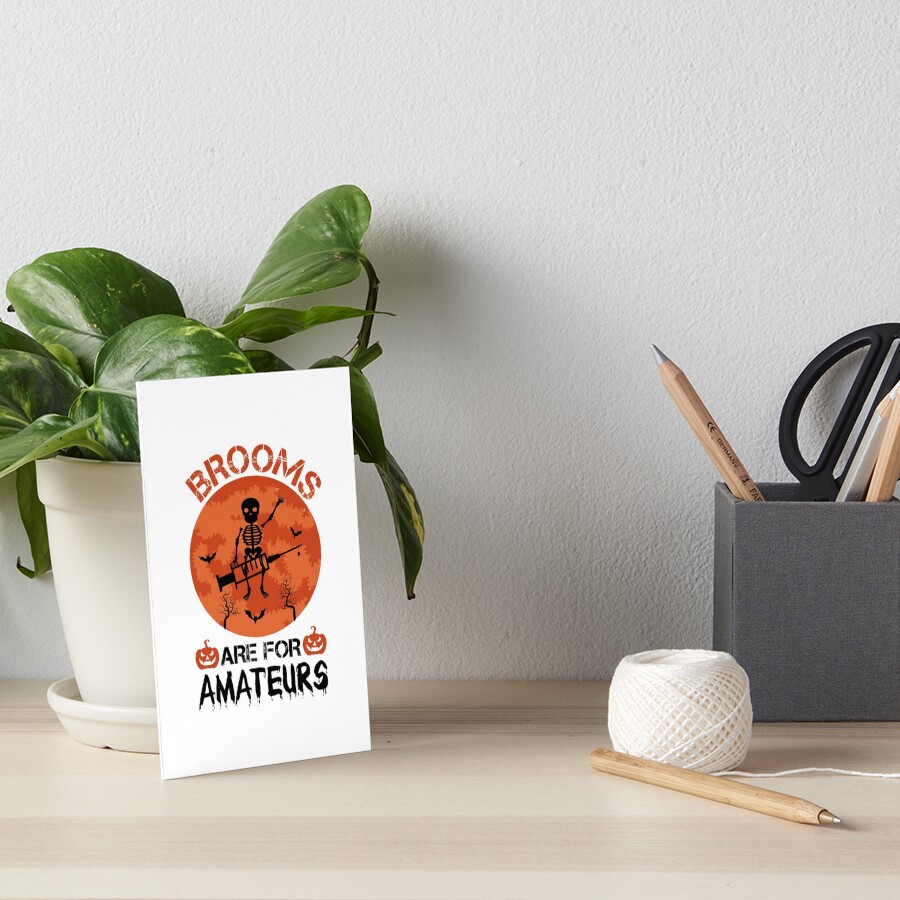 "Brooms Are for Amateurs Nurse Skeleton Riding Syringe / Nursing ...