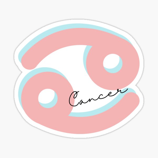 Pegatina «Signo del zodiaco Cáncer minimalista en colores rosa pastel y ...