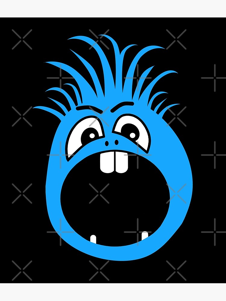 "Light Blue Screaming Head" Poster by Trace1234 | Redbubble