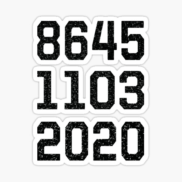 "8645 1103 2020 Vote Blue November 3 Vintage Anti Trump Meme" Sticker ...