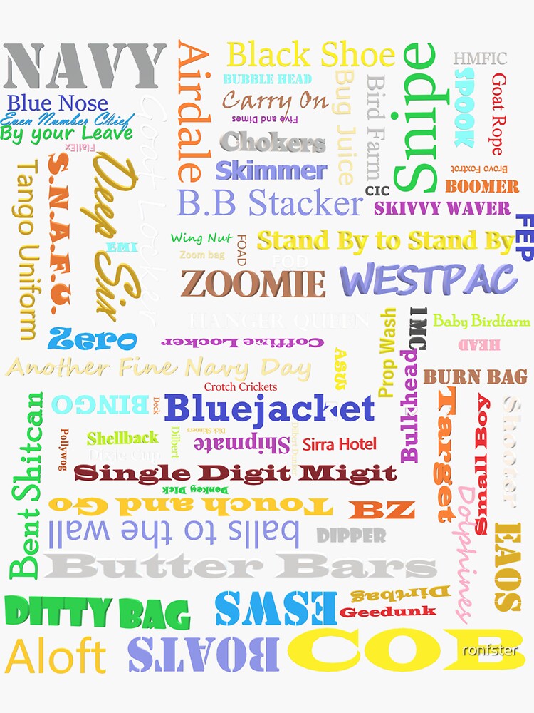 "U. S. Navy Terms and Slang" Sticker for Sale by ronfster | Redbubble