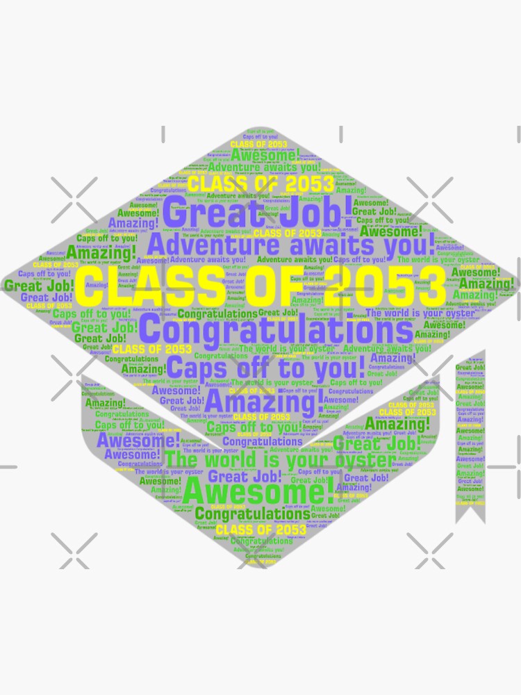 "Class of 2053" Sticker for Sale by HappinessWorld | Redbubble
