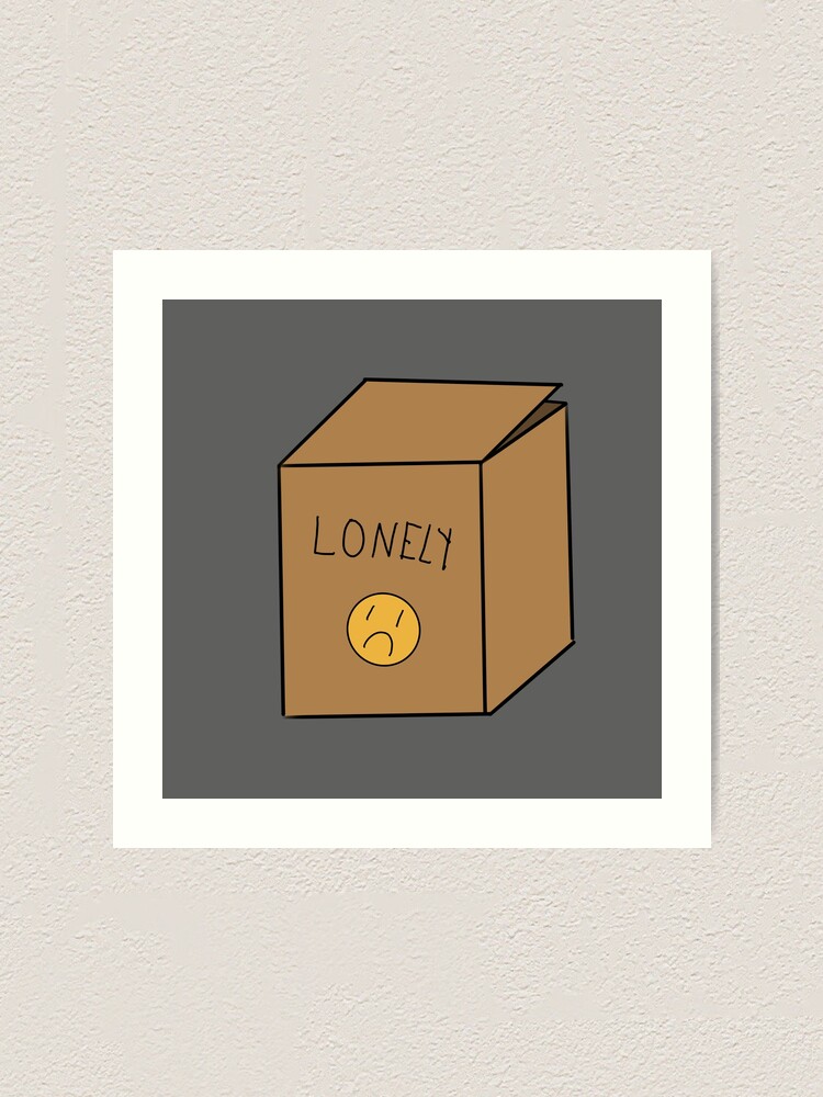 "Lonely Box with sad face" Art Print by YourRubyFren | Redbubble