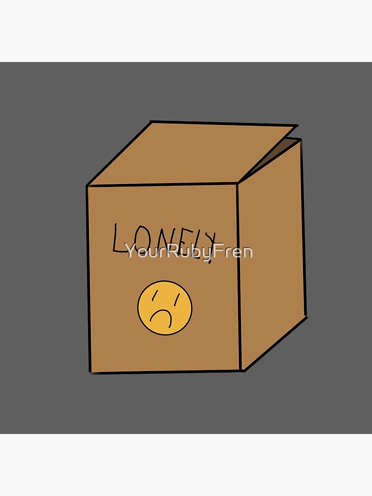 "Lonely Box with sad face" Art Print by YourRubyFren | Redbubble