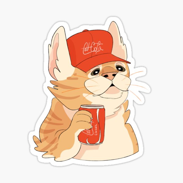 "cat cola soda" Sticker by Tazzle-Dee | Redbubble