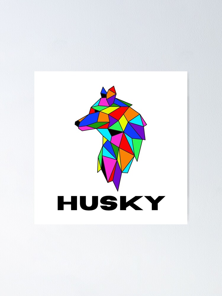 "Geometric Husky Design Coloured" Poster for Sale by Sammis-Hub | Redbubble