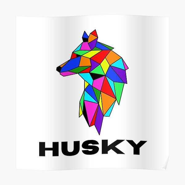 "Geometric Husky Design Coloured" Poster for Sale by Sammis-Hub | Redbubble