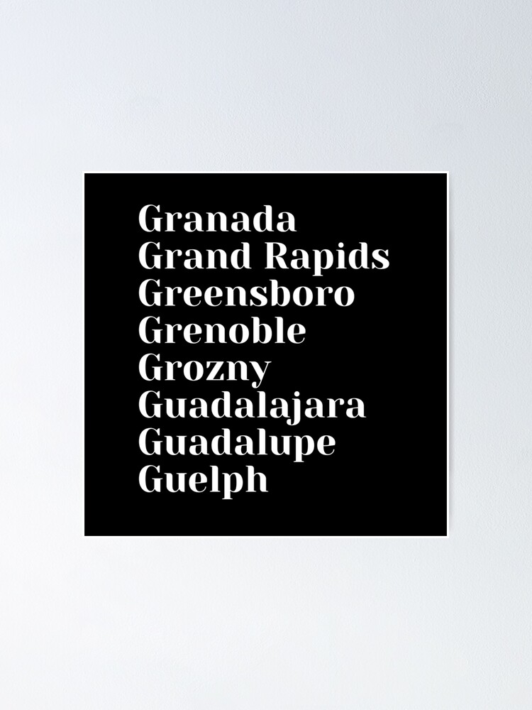 Póster «Grandes ciudades que comienzan con la letra G» de ...