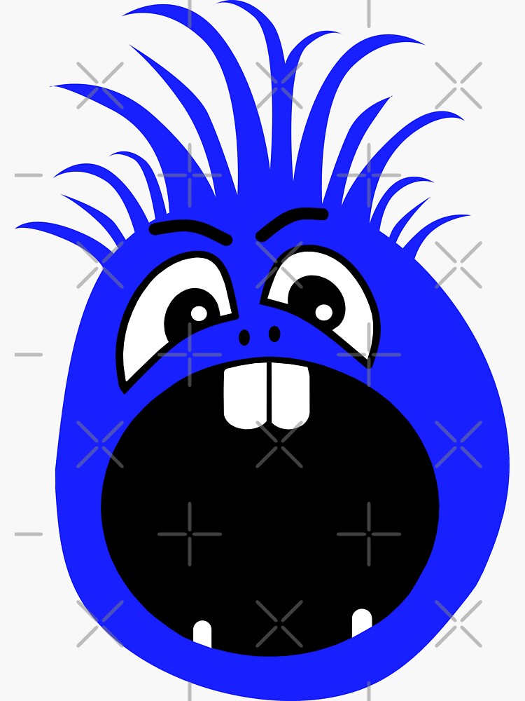"Blue Screaming Head" Sticker for Sale by Trace1234 | Redbubble