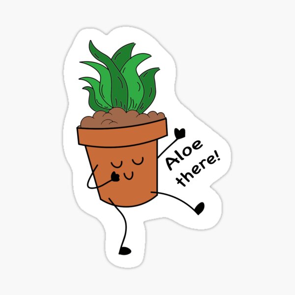 "Aloe Plant Aloe There!" Sticker for Sale by AngryTrees | Redbubble