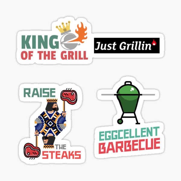 "KING OF THE GRILL BBQ Sticker Pack" Sticker for Sale by AndApArt ...