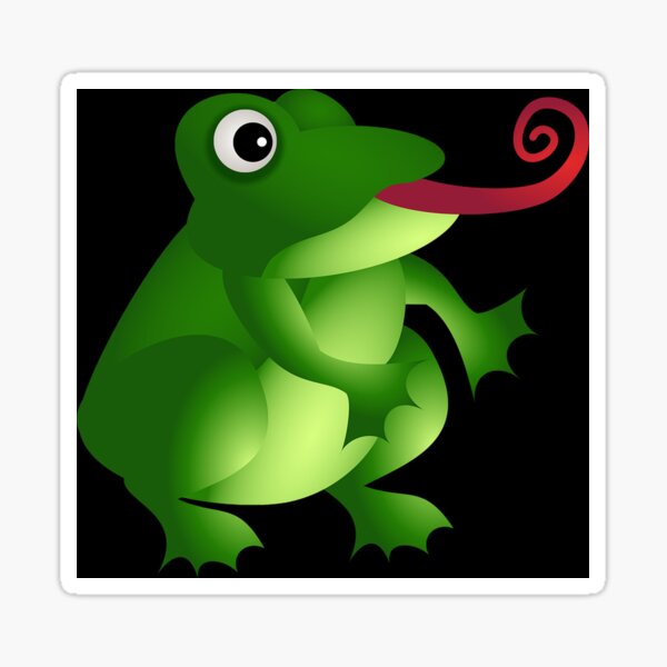 "Nice Frogs pets animals green cute frog long tongue" Sticker for Sale ...