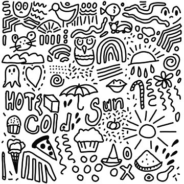 "Black and White Hand Drawn Doodle Pattern Design" Tote Bag for Sale by ...