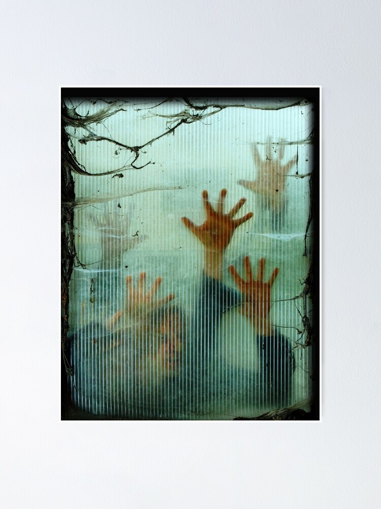 "Creepy Zombie Hands Outside Window Graphic Illustration Art" Poster by ...
