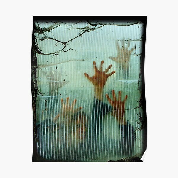 "Creepy Zombie Hands Outside Window Graphic Illustration Art" Poster by ...