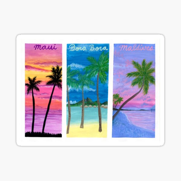 "Tropical Islands " Sticker by ArtbyJamila | Redbubble