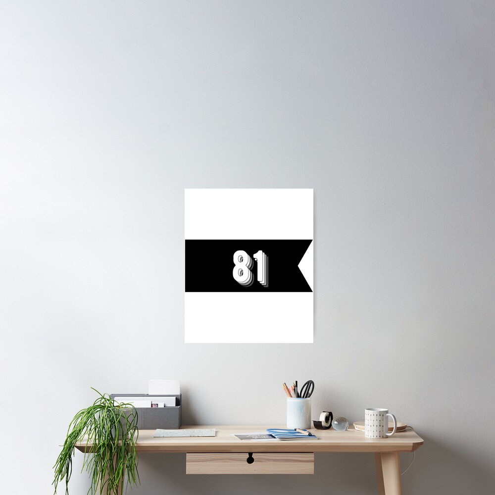 "81 number logo white" Poster for Sale by Mirolub | Redbubble