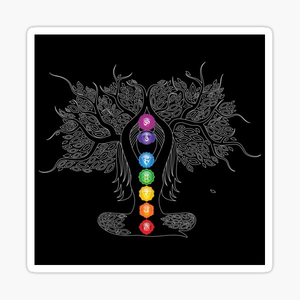"Lady Chakra Tree - 60 WOBBG" Sticker for Sale by chakraplaza | Redbubble