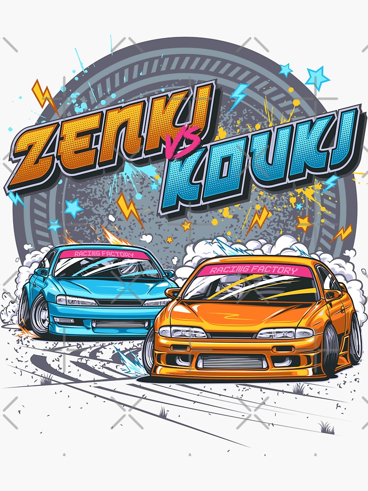 "Nissan s14 Louki vs Zenki" Sticker for Sale by w1gger | Redbubble