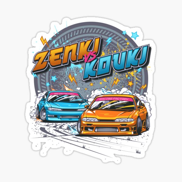 "Nissan s14 Louki vs Zenki" Sticker for Sale by w1gger | Redbubble