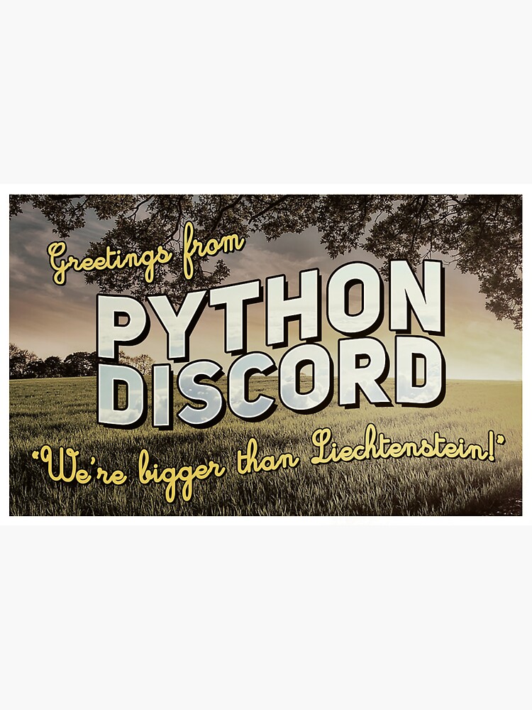 Greetings From Python Discord Sticker For Sale By Pythondiscord Redbubble