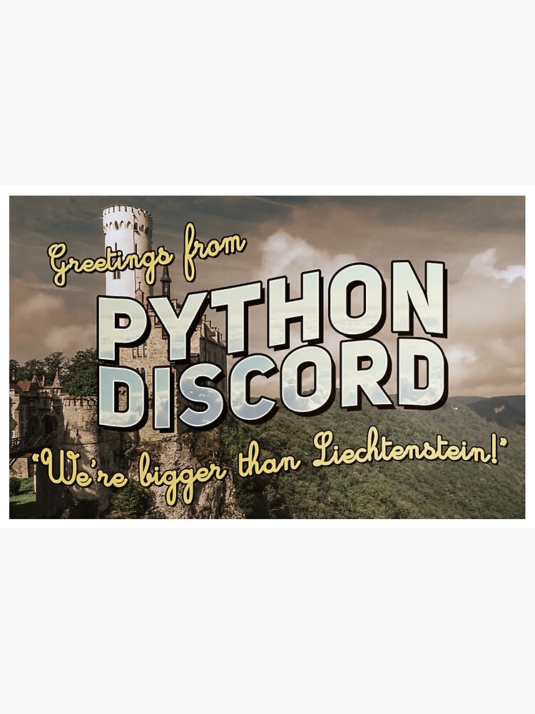 "Greetings from Python Discord" Sticker for Sale by PythonDiscord ...