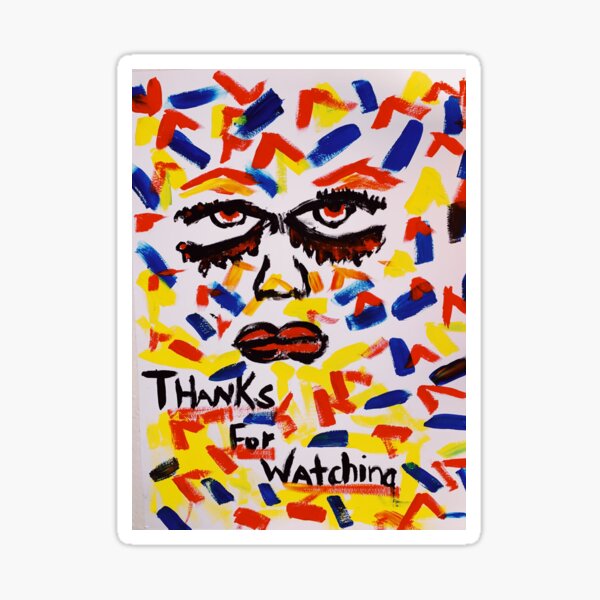 "thanks for watching" Sticker for Sale by chloefife | Redbubble