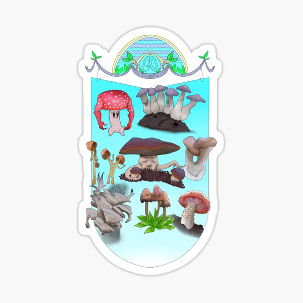 "Shrooms" Sticker for Sale by DoodlAndCanoodl | Redbubble