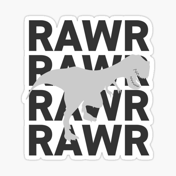 "RAWR Tyrannosaurus Rex Dinosaur - vector on dark" Sticker for Sale by ...