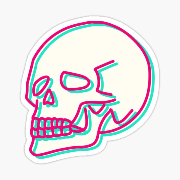 "Glitching Skull" Sticker by ButterflyX | Redbubble
