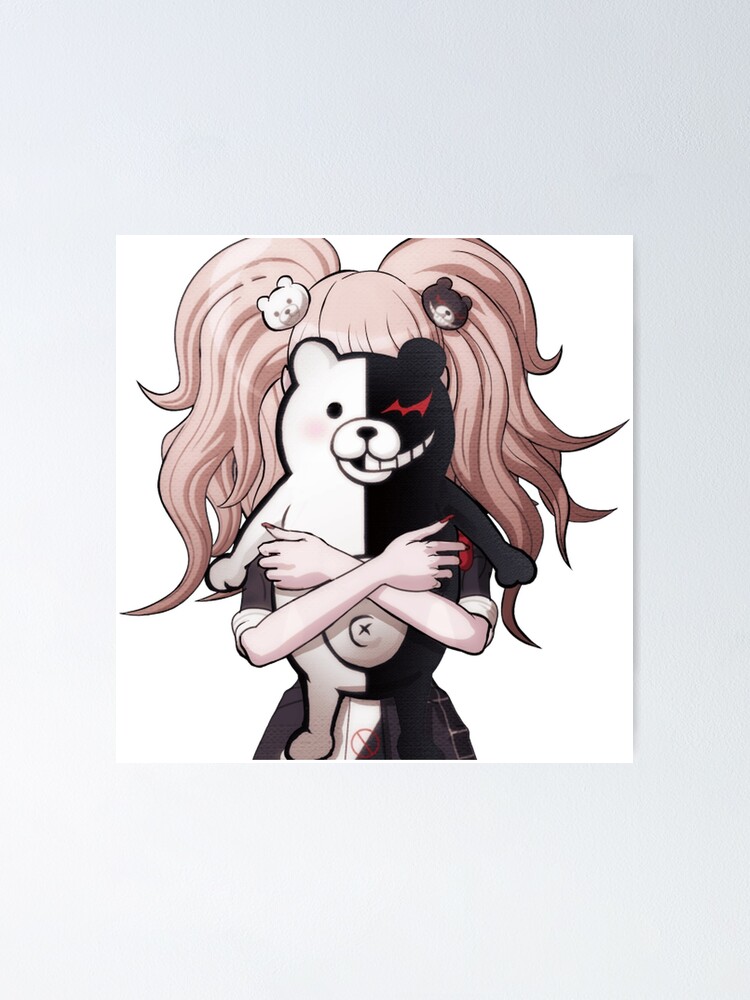 "Junko Enoshima Holding Monokuma" Poster for Sale by DennyG1998 | Redbubble