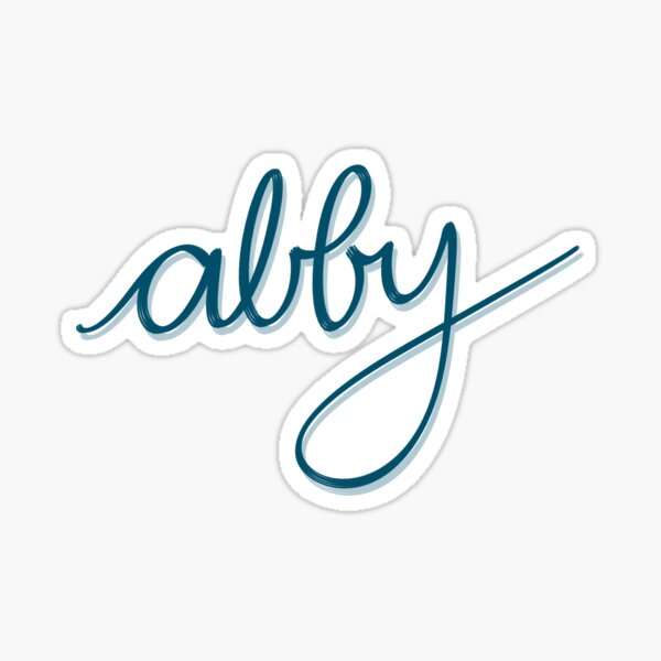 "Abby calligraphy blue" Sticker for Sale by abbykaschak | Redbubble
