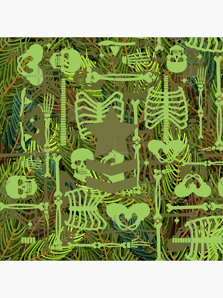 "Camo Skeleton" Sticker for Sale by Rumrabbit82 | Redbubble