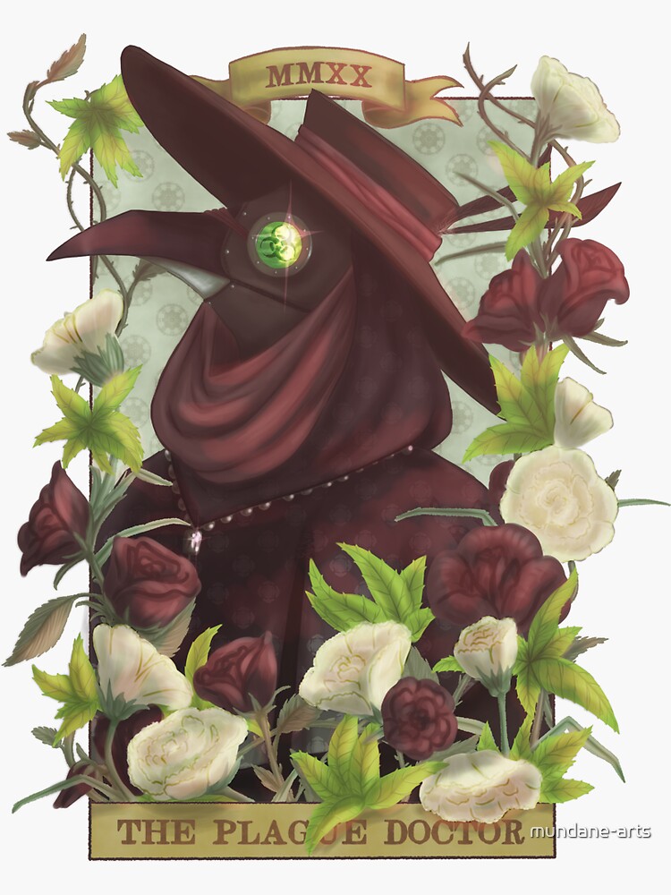 "Plague Doctor Tarot Card" Sticker by mundane-arts | Redbubble