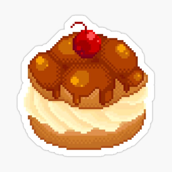 "Caramel Pixel Cream Puff" Sticker for Sale by ShadedPenumbra | Redbubble