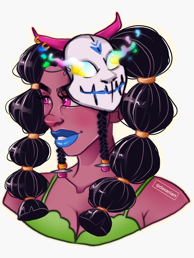 "Girl in Mask (Sticker)" Sticker by Daxani | Redbubble