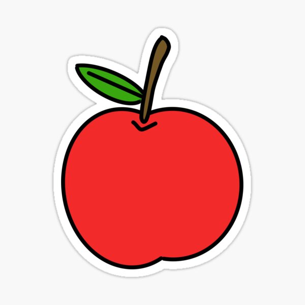 "Apple Cartoon" Sticker for Sale by Moose-and-Bug | Redbubble