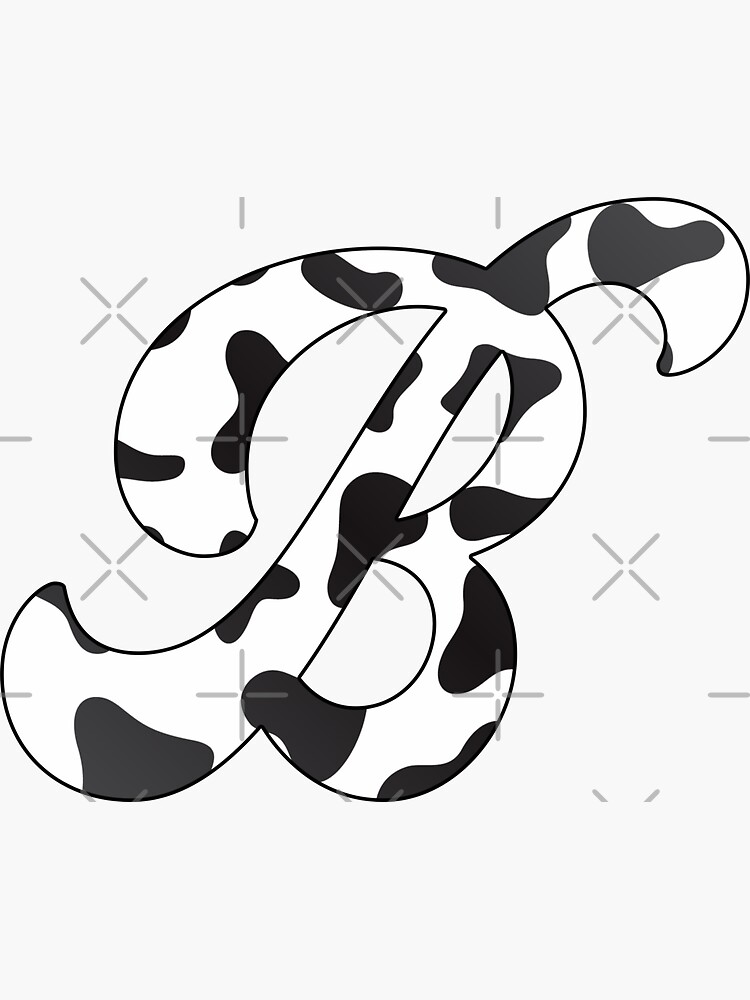 "Cow B Print alphabet Transparent Letter Sticker." Sticker by ...